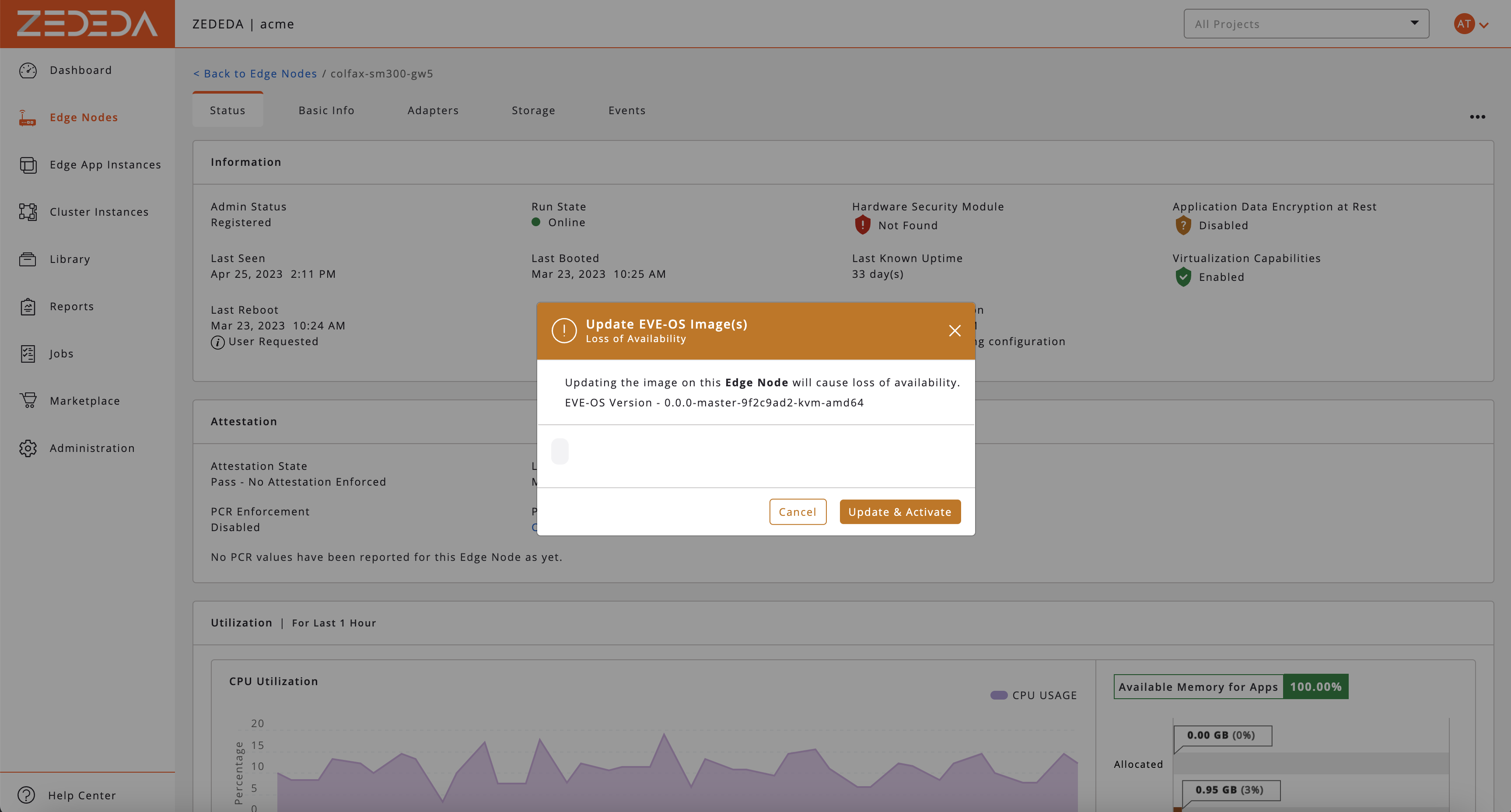 Update EVE-OS on Edge Nodes – ZEDEDA Help Center